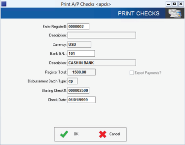 Print and Post A/P Checks