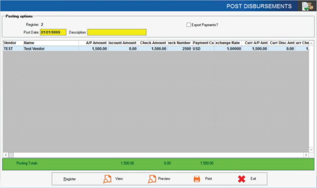 Print and Post A/P Checks