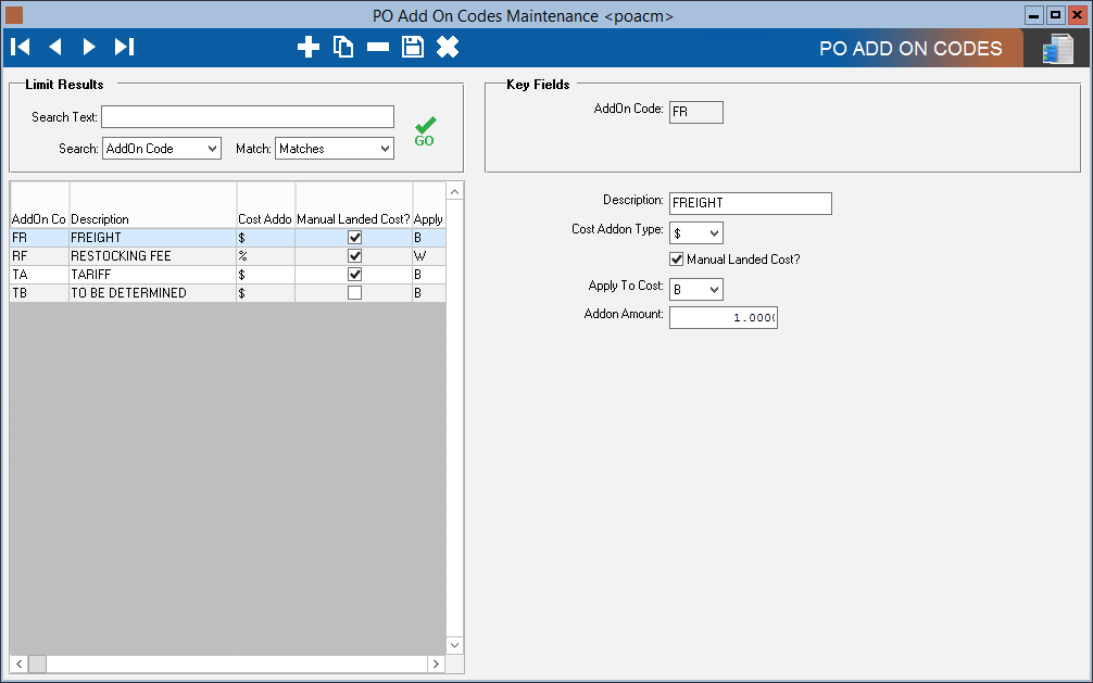 Creating Add On Codes