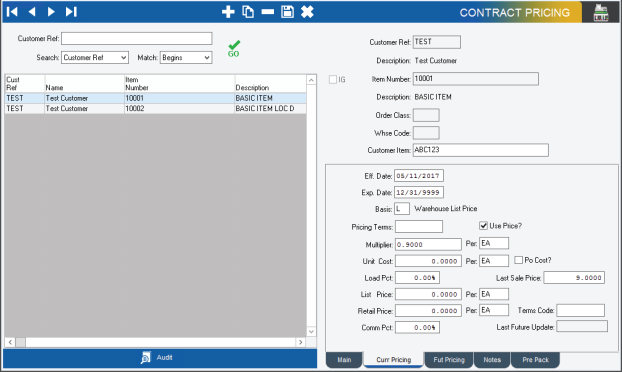 Creating Customer Contract Pricing