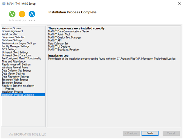 Installation Process Complete