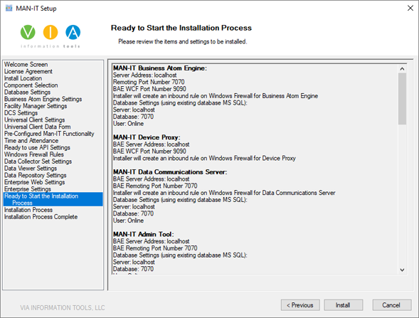 Ready to Start Installation Process