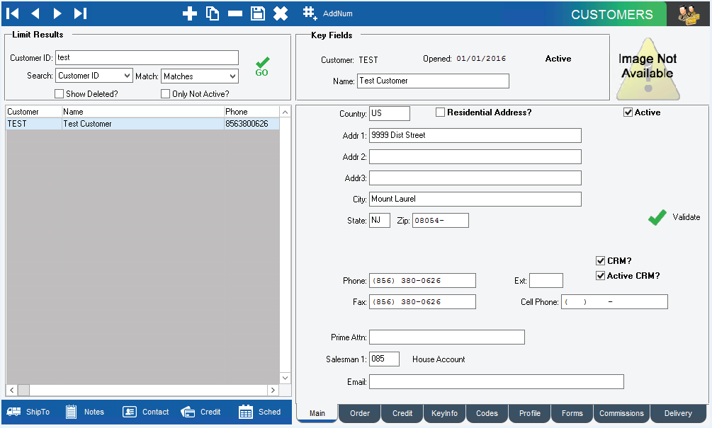 Customer Master Maintenance