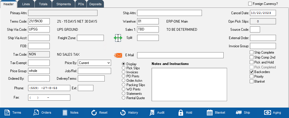 The Sales Order Entry Program - Continuation