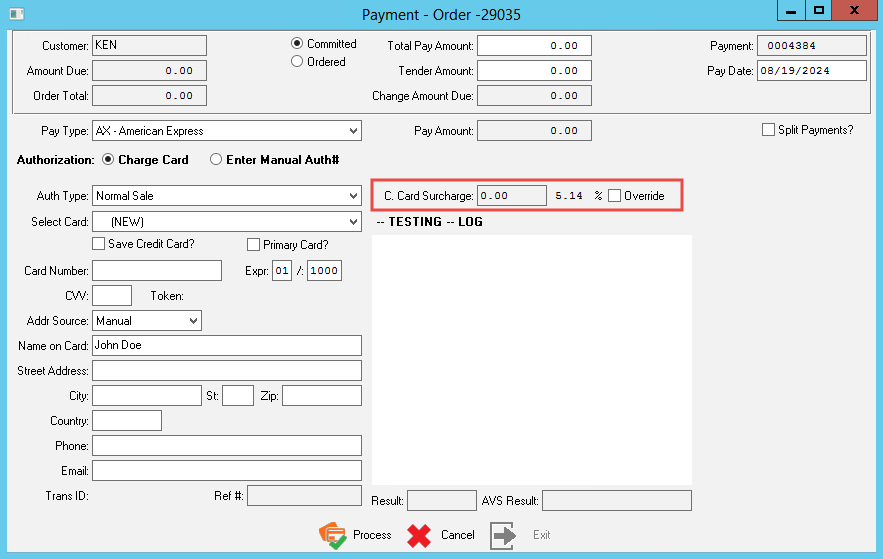 Adding a Surcharge Fee to Credit Card Payments