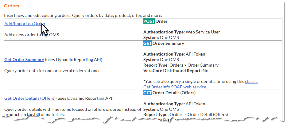Finding VeraCore API Documents